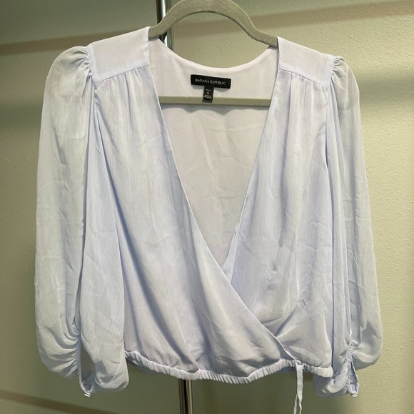 Banana Republic | Tops | Banana Republic Wrap Blouse Periwinkle | Poshmark